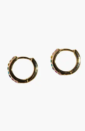 NICKEL & SUEDE Pave Huggie Earrings
