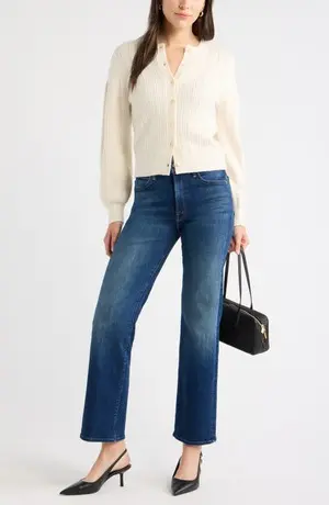 Caslon Crewneck Cardigan - Ivory Pristine