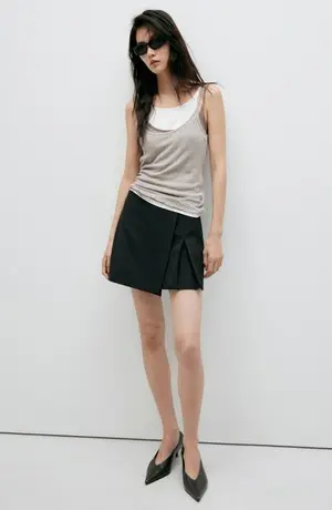 Mango Pleated Miniskirt