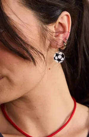 NICKEL & SUEDE Mini Striker Soccer Ball Earrings