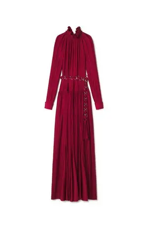 LANVIN Long Pleated Charmeuse Dress