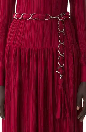 LANVIN Long Pleated Charmeuse Dress