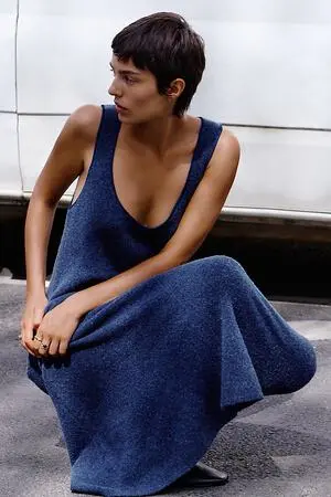 Anthropologie Sleeveless Sweater Midi Dress - Navy