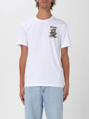 Moschino Cotton Crewneck T-shirt With Logo And Teddy Bear Print - White