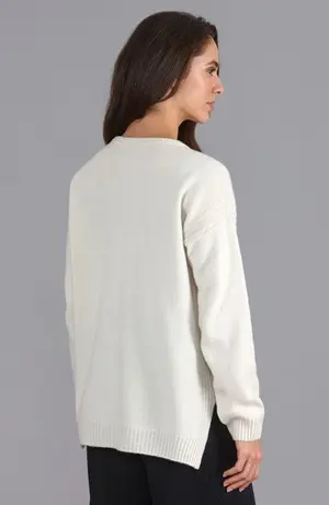 PAUL JAMES Lambswool Drop Shoulder Sweater - Offwhite