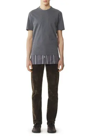 LANVIN Layered T-shirt In Cotton - Charcoal
