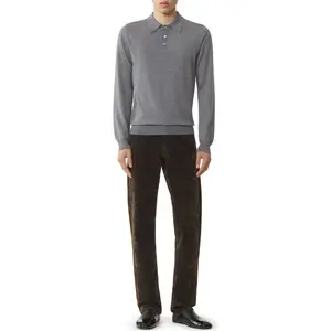 LANVIN Classic Polo Shirt In Merino Wool - Ash
