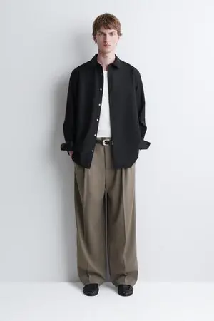Cos Relaxed Wool-twill Shirt