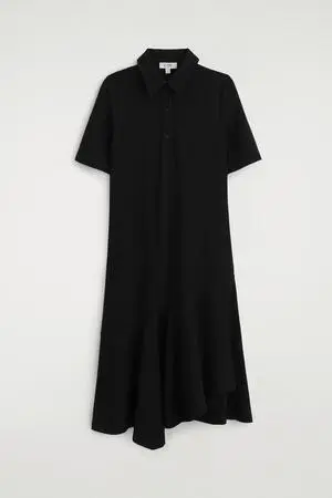 Cos Flared Jersey Midi Shirt Dress