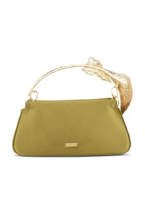 Cult Gaia Calla Top Handle Bag In Green - Dark Chive