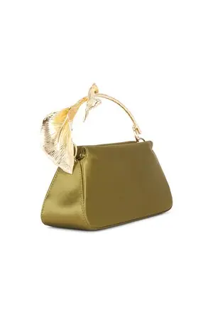 Cult Gaia Calla Top Handle Bag In Green - Dark Chive