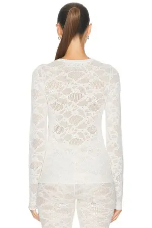 THE ELDER STATESMAN Pointelle Fitted Cardigan In Cream