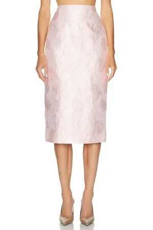 AKNVAS Clarissa Brocade Pencil Skirt - Pink