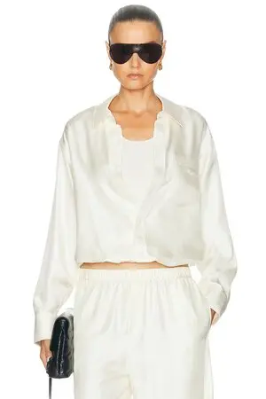 Alexander Wang Pre-styled Cami Top With Button Up Shirt - Ivory