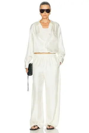 Alexander Wang Pre-styled Cami Top With Button Up Shirt - Ivory