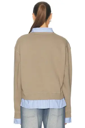 Acne Studios Finten Crewneck Sweatshirt In Beige