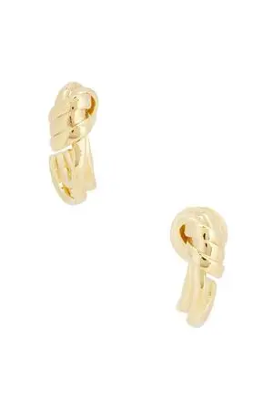 Bottega Veneta Knot Hoop Earrings - Yellow Gold