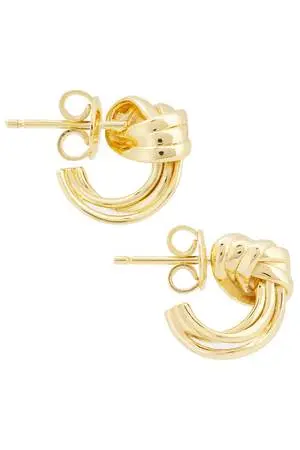 Bottega Veneta Knot Hoop Earrings - Yellow Gold