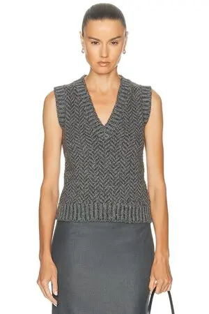 Gabriela Hearst Cresset Vest - Charcoal Multi