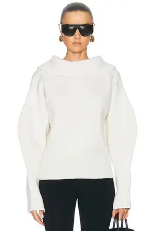 Givenchy High Neck Slashed Sweater - Ivory