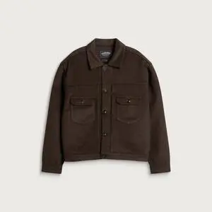 FRIZMWORKS Solid Wool Trucker Jacket - Brown