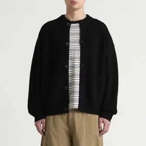 FRIZMWORKS Heavy Wool Round Cardigan - Black