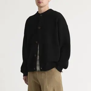 FRIZMWORKS Heavy Wool Round Cardigan - Black