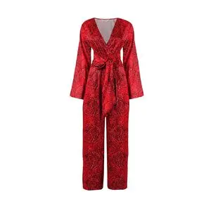 RAISHMA Blake Burgundy Jumpsuit - Red