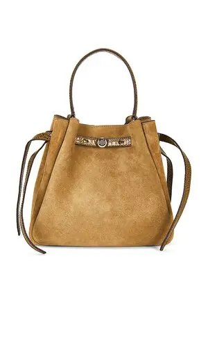 Tory Burch Romy Suede Bucket Bag In Yellow