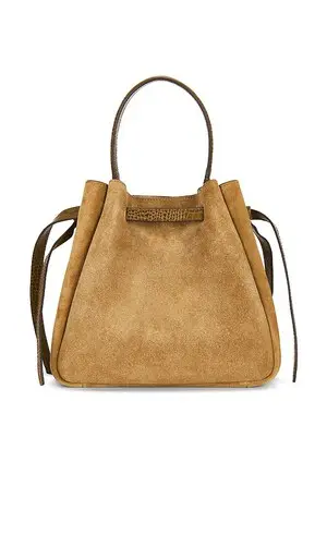 Tory Burch Romy Suede Bucket Bag In Yellow