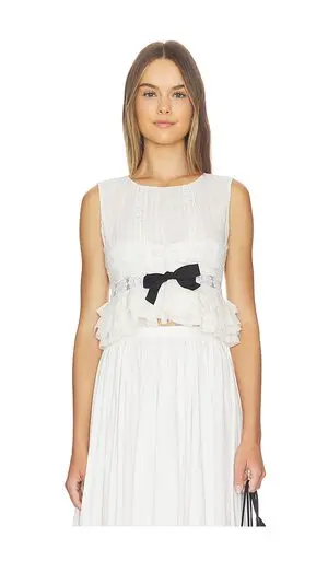 V. CHAPMAN X Kristopher Brock Almeria Top In White - Eggshell