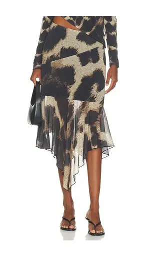 FENERS Mirada Skirt In Brown - Leopard