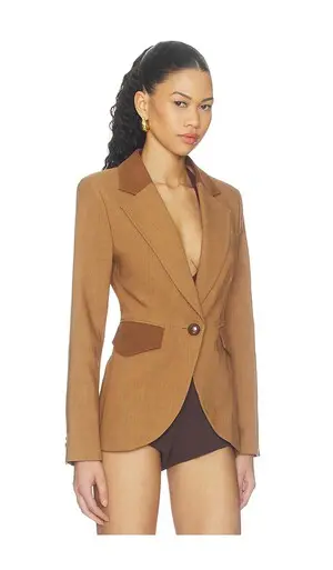 Smythe Blocked Seamed Blazer In Brown