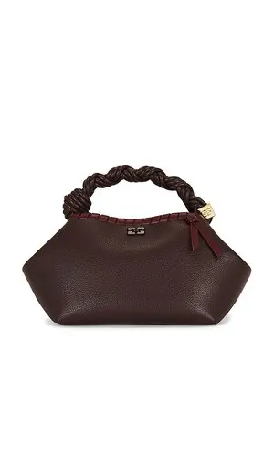 GANNI Bou Small Tresse Bag In Burgundy - Bitter Chocolate