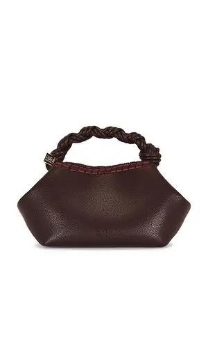 GANNI Bou Small Tresse Bag In Burgundy
