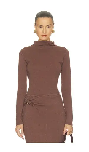 4TH & RECKLESS Oceane Knitted Top - Chocolate