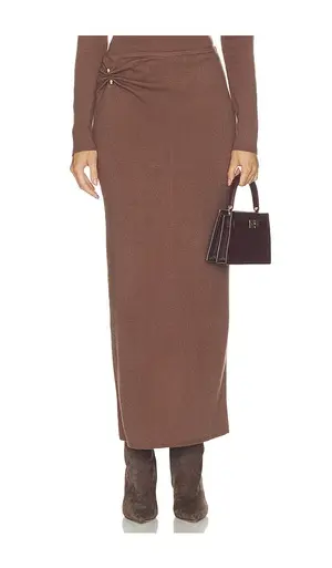 4TH & RECKLESS Oceane Knitted Skirt - Chocolate