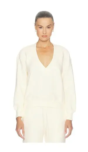 NEGATIVE UNDERWEAR Waffle Knit Deep V - Cream