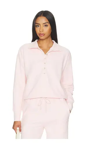 NEGATIVE UNDERWEAR Waffle Knit Pullover In Pink