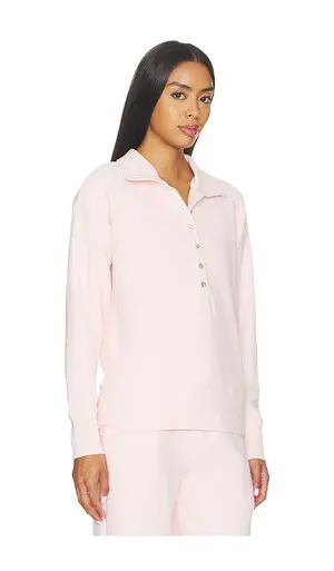 NEGATIVE UNDERWEAR Waffle Knit Pullover In Pink