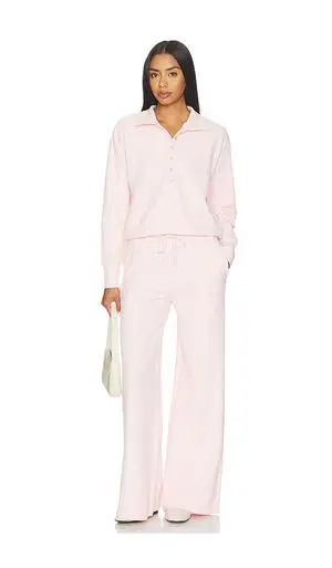 NEGATIVE UNDERWEAR Waffle Knit Pullover In Pink