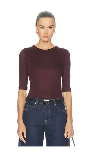 AGOLDE Saige Tee In Burgundy - Corinth