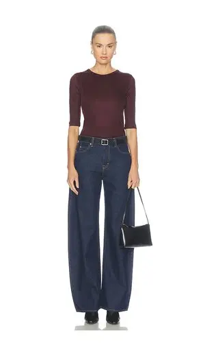 AGOLDE Saige Tee In Burgundy