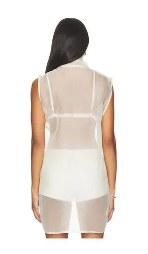 AEXAE X Silk Organza Roll Neck Top