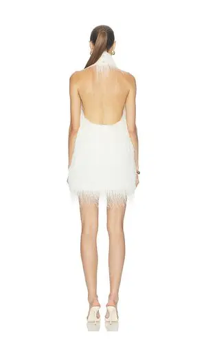 AEXAE Polyester Fringe Halter Mini Dress
