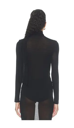 Enza Costa Sheer Cashmere Jersey Bandana Turtleneck