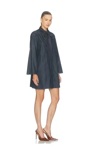 FRAME The Denim Tuxedo Dress In Blue