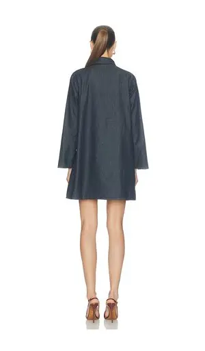 FRAME The Denim Tuxedo Dress In Blue