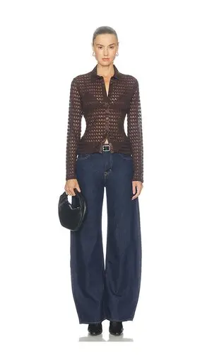 FRAME The Bubble Stitch Shirt In Brown