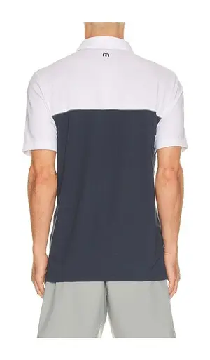 Travis Mathew Featherweight Colorblock Polo In Blue